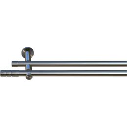 Indeko Gardinenstange &raquo;Hamburg&laquo; &Oslash; 20 mm 2 l&auml;ufig-l&auml;ufig Wunschma&szlig;l&auml;nge Komplett-Set inkl. Montagematerial Metall B/L: 170cm &Oslash; 20mm, 1 Stk., 2 l&auml;ufig