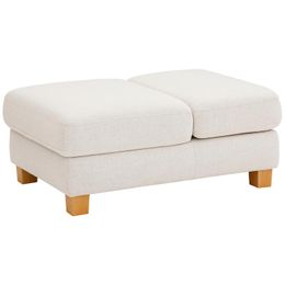 Home Affaire Polsterhocker &raquo;Dundee&laquo; mit Klappfunktion - wie ein Sessel nutzbar beige Struktur fein (100% Polyester) B/H/T: 75cm x 46cm x 109cm, 