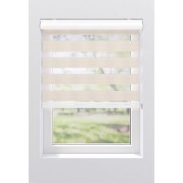 my home Doppelrollo &raquo;Greta&laquo; Lichtschutz ohne Bohren freih&auml;ngend mit Kassette, Befestigung mit Klemmtr&auml;gern beige Polyester 175cm, stufenlos 