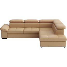 Sit & More sit&more Ecksofa &raquo;Viola, L-Form, Leder, B: 249 cm&laquo; optional mit Schlaffunktion beige B/H/T: 249cm x 73cm x 226cm, NaturLEDER , Ottomane rechts, ohne 