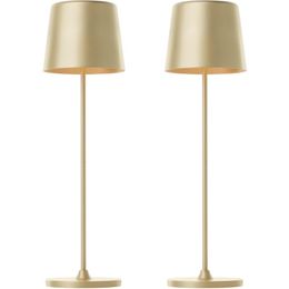 Brilliant LED Tischleuchte &raquo;Kaami - mobile LED Au&szlig;en Akku Tischlampe 2er-Set&laquo; LED-Modul 2 Stk. Warmwei&szlig; 310 lm, Touchdimmer, USB, Akku, Outdoor, Indoor, 