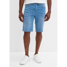 bonprix Herren bonprix Bermudas mit Used-Effekt, aus Baumwolle, Polyester und Elasthan, casual Stil blau 68, N-Gr
