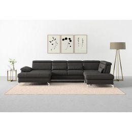 Sit & More sit&more Wohnlandschaft &raquo;Cabrio U-Form, B: 359 cm, mit Sitztiefen-, Arm- & Kopfteilverstellung&laquo; 3 Nierenkissen, Federkern, optional Schlaffunktion und