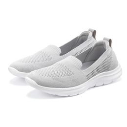 Lascana M&auml;dchen Lascana Slipper &raquo;Halbschuh, Sneaker, Slip-On-Sneaker,&laquo; aus bequemen Textil-Material zum Reinschl&uuml;pfen VEGAN grau 35