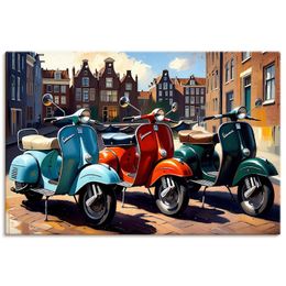 Artland Wandbild &raquo;Mit dem Motorroller nach Amsterdam&laquo; 1 Stk. tlg. als Alubild, Leinwandbild, Poster, Wandaufkleber in verschied. Gr&ouml;&szlig;en B/H/T: 90cm x 60cm, 