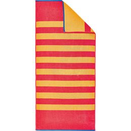 Dyckhoff Strandtuch &raquo;Stripes&laquo; 100% Baumwolle rot Zwirnfrottee, Obermaterial: 100% Baumwolle B/L: 80cmx180cm, 1 Stk., Streifen, Zwirnfrottee