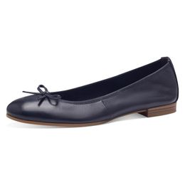 Tamaris Damen Ballerina Flats, Slipper, Businessschuh mit dekorativer Schleife blau 40 (6,5)