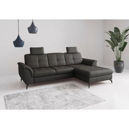 Sit & More sit&more Ecksofa &raquo;Zora&laquo; B/H/T: 262cm x 92cm x 164cm, NaturLEDER , Recamiere rechts,mit Bett,mit Bettkasten,R&uuml;cken echt