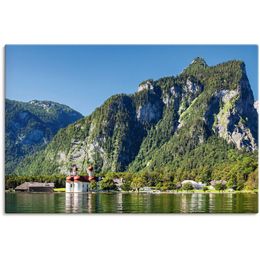 Artland Wandbild &raquo;Blick auf den K&ouml;nigssee&laquo; Berge & Alpenbilder 1 Stk. tlg. als Alubild, Leinwandbild in verschied. Gr&ouml;&szlig;en gr&uuml;n B/H/T: 60cm x 40cm, 