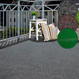 ANDIAMO Kunstrasen &raquo;Aberdeen, Gesamth&ouml;he 10 mm, Made in Belgium&laquo; rechteckig mit Drainagenoppen, f&uuml;r Balkon, Terrasse, Wintergarten, Nadelfilzoptik grau 