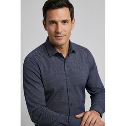 OLYMP Herren OLYMP Businesshemd &raquo;Level Five body fit&laquo; mit Minimal-Punkt-Print blau 38, N-Gr