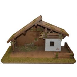 Krippe &raquo;Krippenstall&laquo; f&uuml;r 13 cm Figuren braun Holzwerkstoff Einheitsgr&ouml;&szlig;e