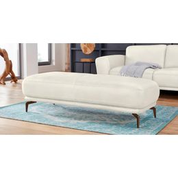 W.Schillig Hocker &raquo;montanaa&laquo; mit Metallf&uuml;&szlig;en in Bronze pulverbeschichtet, Breite 141 cm wei&szlig; B/H/T: 141cm x 42cm x 61cm, Longlife Xtra-Leder Z59