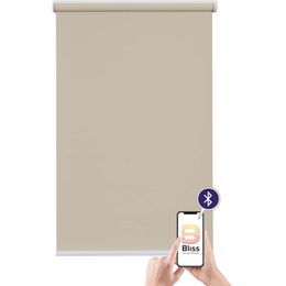 SUNLINES Elektrisches Rollo &raquo;Akkurollo Upcycling appgesteuert, blickdicht, &laquo; blickdicht ohne Bohren appgesteuert via Bluetooth beige Kunststoff, 
