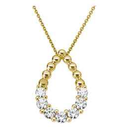Firetti Damen Kettenanh&auml;nger &raquo;Schmuck Geschenk Gold 333 Halsschmuck Tropfen Kreis Kugeln&laquo; mit Zirkonia (synth.) gold Gelbgold 333, 1,14 g