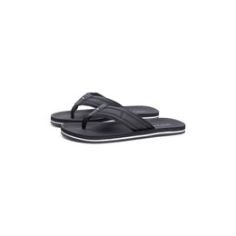 Tommy Hilfiger Herren Zehentrenner &raquo;HILFIGER PADDED BEACH SANDAL&laquo; Sommerschuh, Flats, Strandschuh mit Ziersteppung schwarz 41