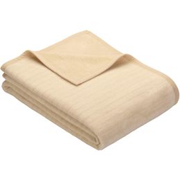 Ibena Kniedecke &raquo;Jacquard Kniedecke Fano&laquo; 100 x 150 cm (Breite x L&auml;nge), im dezenten Streifen-Design beige Baumwolle, Polyacryl, Polyester B/L: 100cm 