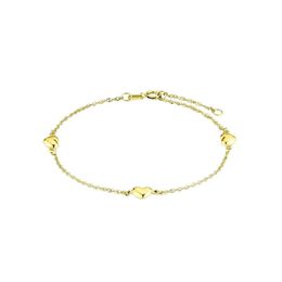 Amor Damen Armkette &raquo;Herzen&laquo; gold 19cm, Gelbgold 375