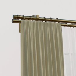 Indeko Gardinenstange &raquo;Zylinder&laquo; &Oslash; 16 mm 2 l&auml;ufig-l&auml;ufig Wunschma&szlig;l&auml;nge gold Eisen B/L: 440cm &Oslash; 16mm, 1 Stk., 2 l&auml;ufig
