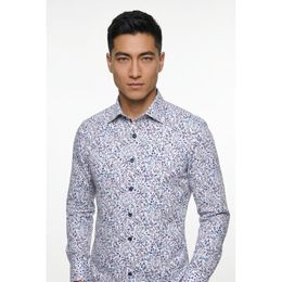 MARVELIS Herren MARVELIS Langarmhemd New York Kentkragen, floraler Print, body fit 42, N-Gr