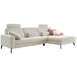 Die PlanBar Ecksofa &raquo;MP-IN20110 L-Form mit Kaltschaum-Polsterung&laquo; optional mit Funktionen erh&auml;ltlich beige 100% Polyester B/H/T: 302cm x 87cm x 178cm,