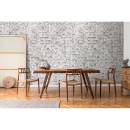Livingwalls living walls Fototapete &raquo;THE WALL III Grafik-Tapete Motivtapete 3D-Optik 3D&laquo; matt glatt Vliestapete geometrisch f&uuml;r Schlafzimmer K&uuml;che Wohnzimmer 