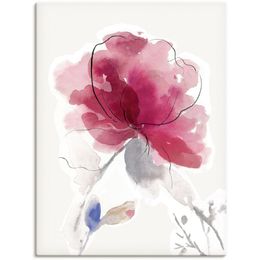 Artland Leinwandbild &raquo;Rosige Bl&uuml;te II.&laquo; Blumenbilder 1 Stk. tlg. auf Holzrahmen gespannt pink B/H/T: 30cm x 40cm, Leinwandbild Blumenbilder Hochformat, 1 Stk.
