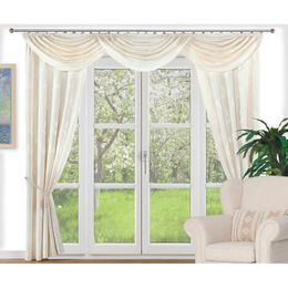 WIRTH Vorhang &raquo;Z&ouml;pritz&laquo; Schlaufen 1 Stk. tlg. beige Jacquard, Baumwolle, Polyacryl, Polyester 225cm, Schlaufen, 130cm
