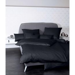 Janine Bettw&auml;sche &raquo;Colors&laquo; 3 Stk. feinf&auml;dige uni Bettw&auml;sche f&uuml;r alle Jahreszeiten, Markenrei&szlig;verschluss schwarz Mako-Satin, Obermaterial: 100% Baumwolle B/L: