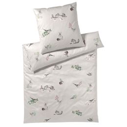 Elegante Bettw&auml;sche &raquo;Sketch&laquo; 2 Stk. angenehmes Hautgef&uuml;hl grau Mako-Satin, Obermaterial: 100% Baumwolle B/L: 135cm x 200cm, 1 Stk., 1 Stk., Mako-Satin, B/L: 
