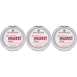 Essence Damen Puder &raquo;all about matt! fixing compact powder&laquo; mit hoher Deckkraft wei&szlig; 24 g