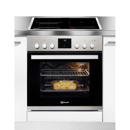 Bauknecht Flex-Induktions-Herd-Set &raquo;HIS3 EI8V2 IN&laquo; mit 2-fach-Teleskopauszug Hydrolyse Flexi Duo &ndash; kombinierbare Zonen f&uuml;r flexibles Kochen silber 