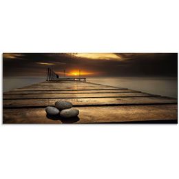 Artland Glasbild &raquo;Sonnenaufgang am Schwarzen Meer&laquo; Sonnenaufgang & -untergang 1 Stk. tlg. in verschiedenen Gr&ouml;&szlig;en braun B/H/T: 125cm x 50cm, Glasbild 