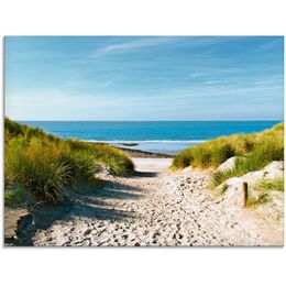 Artland Glasbild &raquo;Strand mit Sandd&uuml;nen und Weg zur See&laquo; Strand 1 Stk. tlg. in verschiedenen Gr&ouml;&szlig;en beige B/H/T: 60cm x 45cm, Glasbild Strand, 1 Stk.