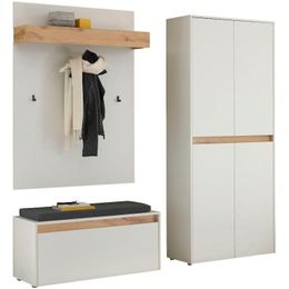 Home Affaire Garderoben-Set &raquo;City/Giron, moderne Garderobe, viel Stauraum, ca. 40 Schuhe&laquo; Set, 3 Stk. tlg. wei&szlig; Holzwerkstoff B/H/T: 185cmcm x 200cmcm