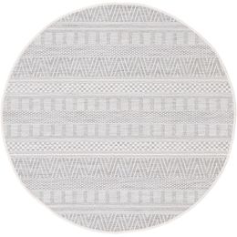 CarpetFine Teppich &raquo;Boho 100&laquo; rund 4 mm H&ouml;he robustes Flachgewebe, Sisal Optik, UV-best&auml;ndig, Au&szlig;enbereich beige Polypropylen &Oslash; 160cm 1 Stk., 4mm, &Oslash; 