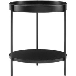 Salesfever Beistelltisch &raquo;Charmant und praktisch: Beistelltisch&laquo; 1 Stk. tlg. mit 2 Ablagefl&auml;chen schwarz MDF mit Eschenholzfurnier, Metall B/H/T: 44cm
