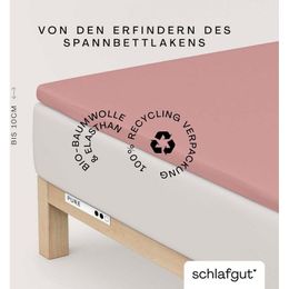 Schlafgut Spannbettlaken &raquo;PURE TOPPER Bio-Baumwolle mit Elasthan 170 g/m&sup2; f&uuml;r Topper bis 10 cm&laquo; PREMIUM Laken f&uuml;r Matratzen bis 10 cm H&ouml;he, dehnbar, blickdicht 