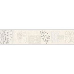 A.S. Cr&eacute;ation Bord&uuml;re &raquo;Only Borders&laquo; Wald floral nat&uuml;rlich aufgesch&auml;umt Struktur Tapete Bord&uuml;re Stein glatt Borte Wohnzimmer modern Design grau Papier, Vinyl B/L: 
