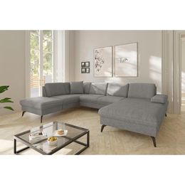 Sit & More sit&more Wohnlandschaft &raquo;Morris Jubi U-Form, B: 300 cm&laquo; mit Armteilfunktion & 1 Zierkissen, optional Schlaffunktion grau 100% Polyester B/H/T: 300cm x