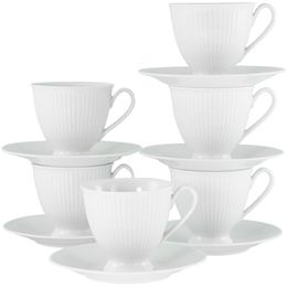 Creatable Tasse &raquo;Valencia Wei&szlig;, Kaffeeset, 12-tlg.&laquo; Elegant, Boho Chic wei&szlig; Porzellan 12 Stk.