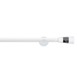 Garesa Gardinenstange &raquo;WHITE&laquo; &Oslash; 20 mm 1 l&auml;ufig-l&auml;ufig Wunschma&szlig;l&auml;nge Vorhanggarnitur, verl&auml;ngerbar, Wandmontage, Endknopf 2-farbig wei&szlig; Eisen B/L: 