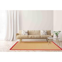 CarpetFine Sisalteppich &raquo;Sisal , auch als L&auml;ufer erh&auml;ltlich&laquo; rechteckig 5 mm H&ouml;he mit farbiger Bord&uuml;re, Anti Rutsch R&uuml;ckseite, viele Gr&ouml;&szlig;en, 