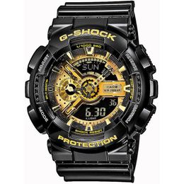 Casio G-Shock Herren Casio G-SHOCK Chronograph Quarzuhr,Armbanduhr,Herrenuhr,digital, bis 20 bar wasserd.Resinarmband schwarz Einheitsgr&ouml;&szlig;e