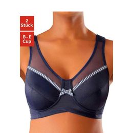 petite fleur by Lascana Entlastungs-BH Packung, ohne B&uuml;gel mit breiten, wattierten Tr&auml;gern&ndash; ideal f&uuml;r gro&szlig;e Gr&ouml;&szlig;en blau 100, Cup E Entlastungs-BH