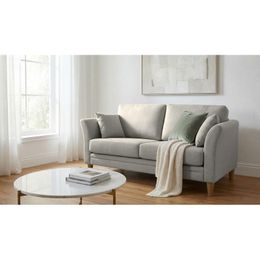 OTTO home 2-Sitzer &raquo;Arellano, Breite 155 cm&laquo; klassisches Design, 2 Zierkissen inklusive, Webstoff fein beige B/H/T: 155cm x 87cm x 86cm, Webstoff fein