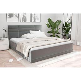Westfalia Schlafkomfort Polsterbett &raquo;Prag&laquo; 3 Matraztenarten w&auml;hlbar, mit und ohne Bettkasten grau Bezug 100% Polyester, Polsterung: Polsterwatte, Material Gestell: 