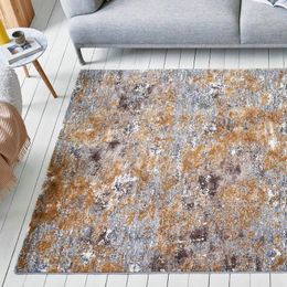 Esprit Teppich &raquo;Vintage Feels, ESP-23678&laquo; rechteckig 12 mm H&ouml;he dichter Kurzflor, Hoch Tief Struktur, Wohnzimmer grau Polyester, Polypropylen (PP) B : 80cm 1