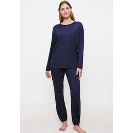 Triumph Damen Schlafanzug &raquo;Endless Comfort PK 01 LSL&laquo; 2 tlg. weich und gem&uuml;tlich blau 48