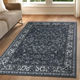 OTTO home Teppich &raquo;Ezzo, mit Bord&uuml;re, Kurzflor, Made in Belgium&laquo; rechteckig 7 mm H&ouml;he Orient-Optik, Teppich, Wohnzimmer, Esszimmer, Schlafzimmer grau 